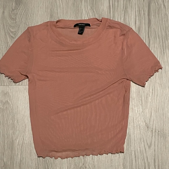 Tops | Pink Transparent Crop Top | Poshmark